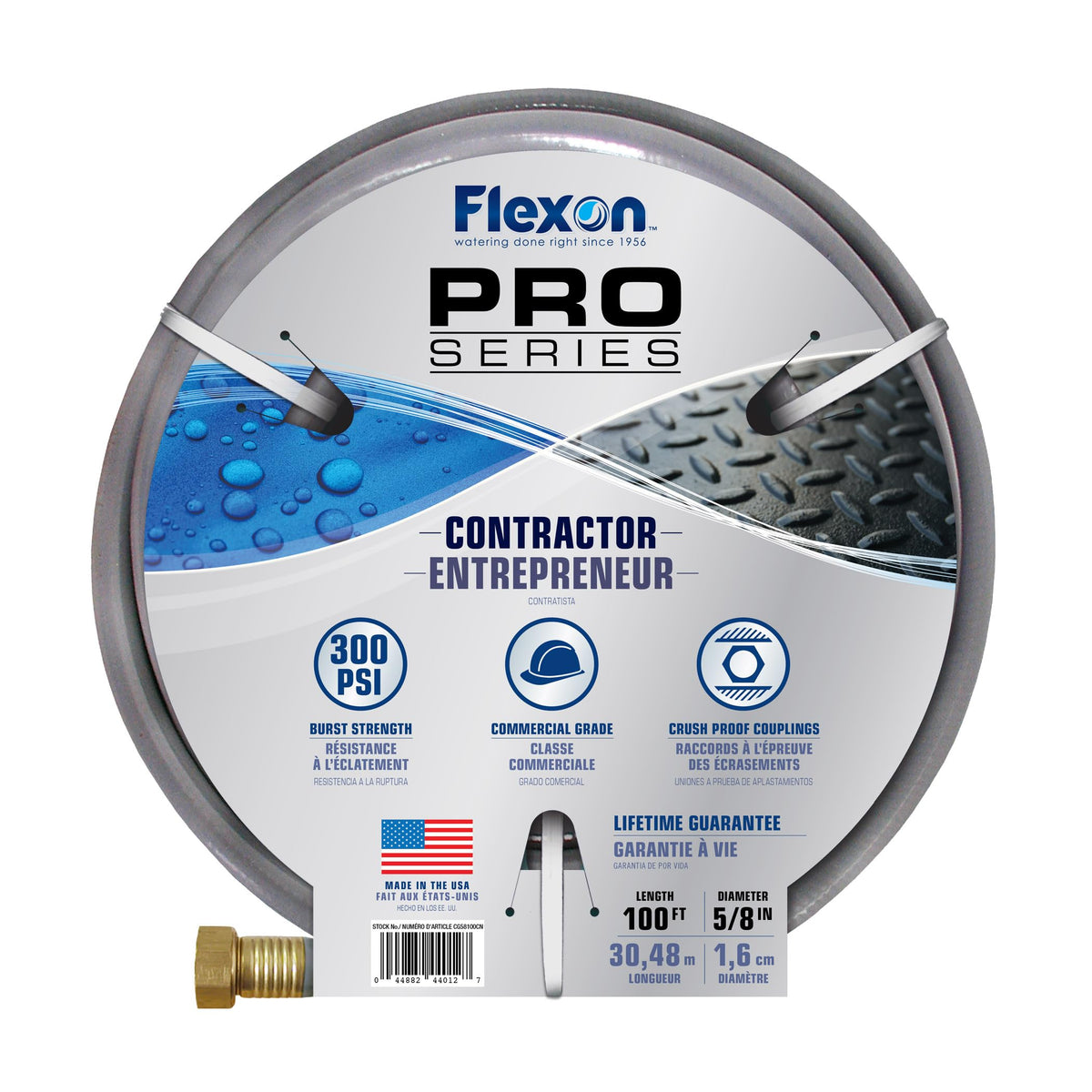 Flexon CG58100 Contractor Grade Garden Hose, 5/8-Inch X 100-Foot ...