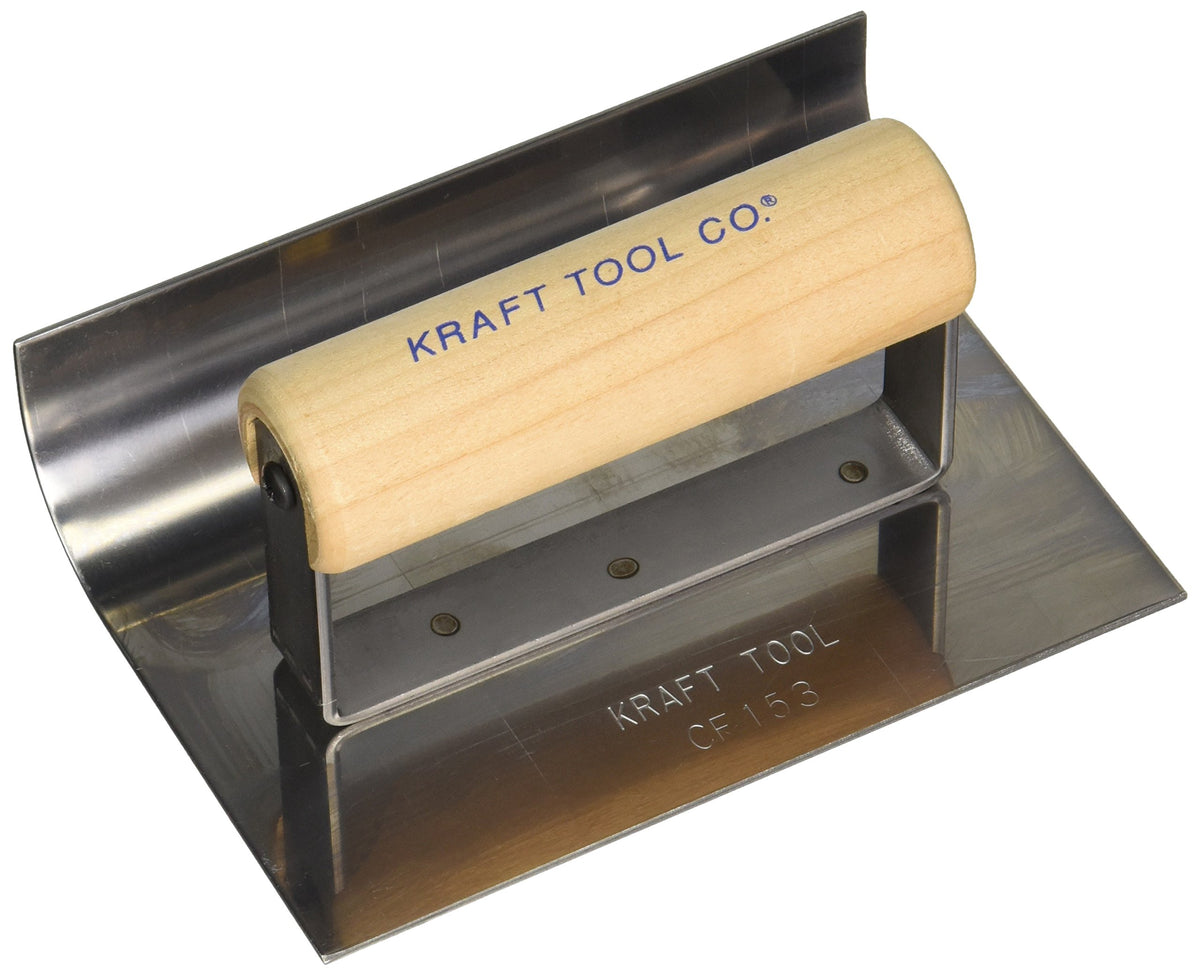 Kraft Tool (CF153) 1-Inch Radius Inside Curb and Sidewalk Tool with Wo ...