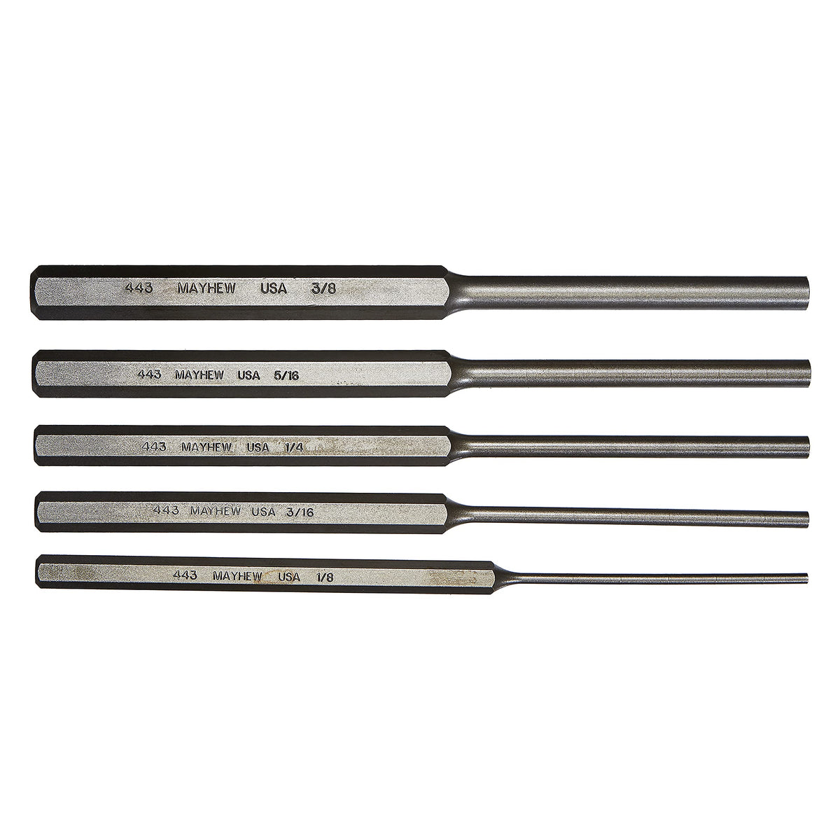 Mayhew Tools | ‎76065 | Mayhew Select 76065 446-K Long Pin Punch Kit ...
