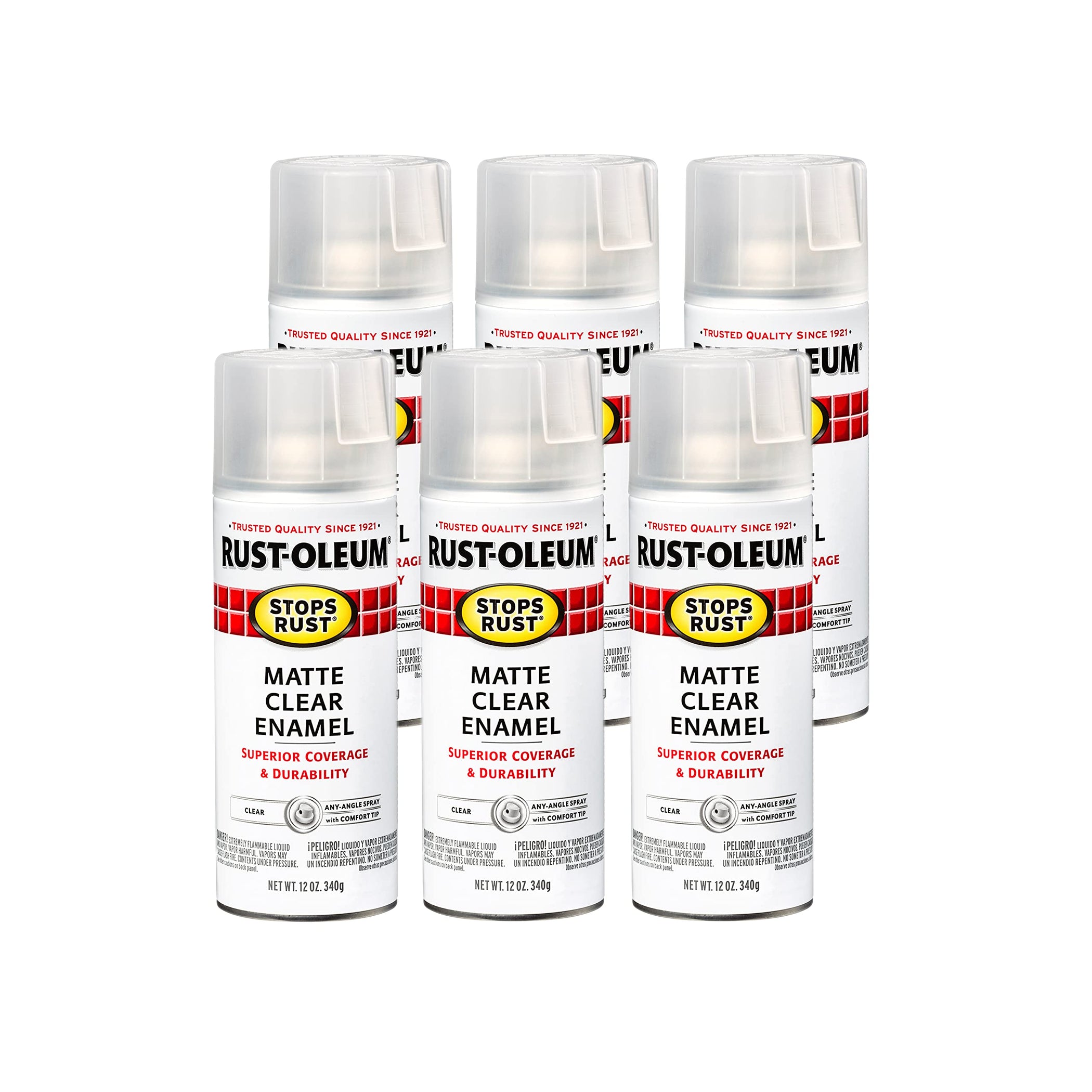 Rust-Oleum 285093 Stops Rust Spray Paint, Matte Clear, 12 Oz (Pack of ...