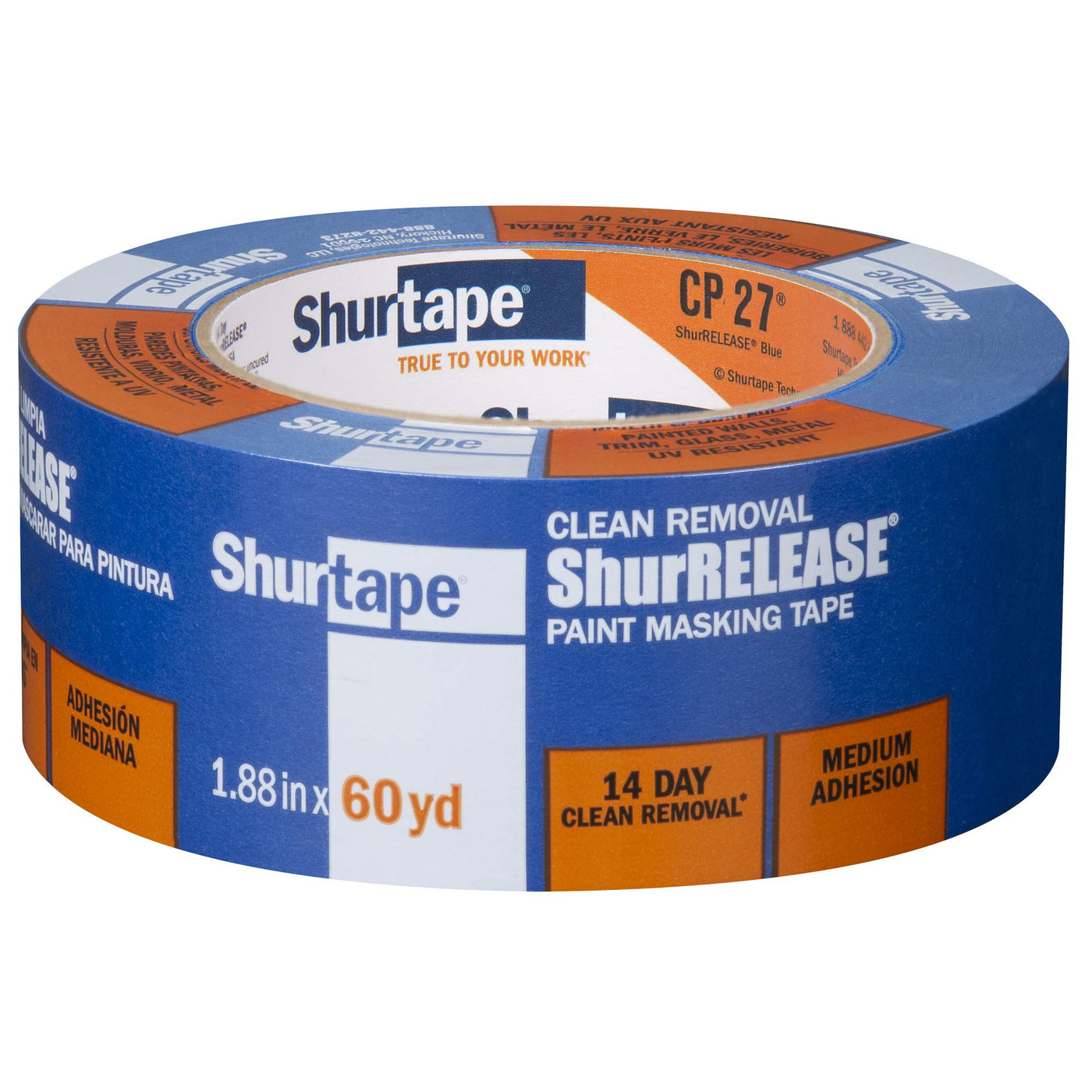 Shurtape CP 27 14-Day ShurRELEASE Painter's Tape, Multi-Surface, 48mm ...