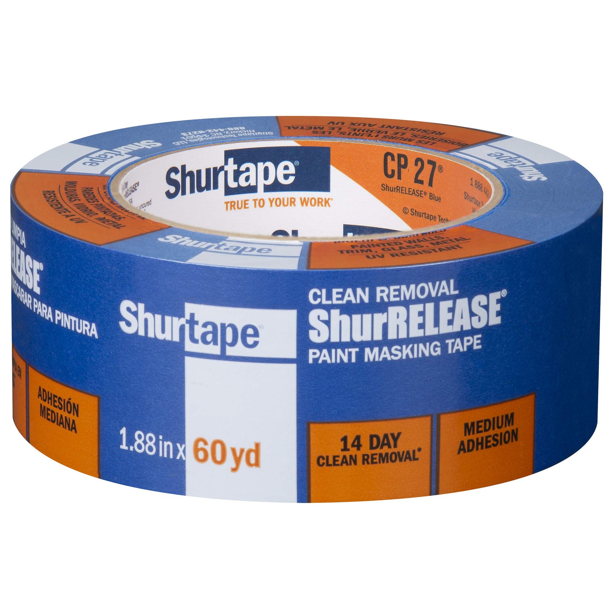 Shurtape CP 27 14-Day ShurRELEASE Painter's Tape, Multi-Surface, 48mm ...