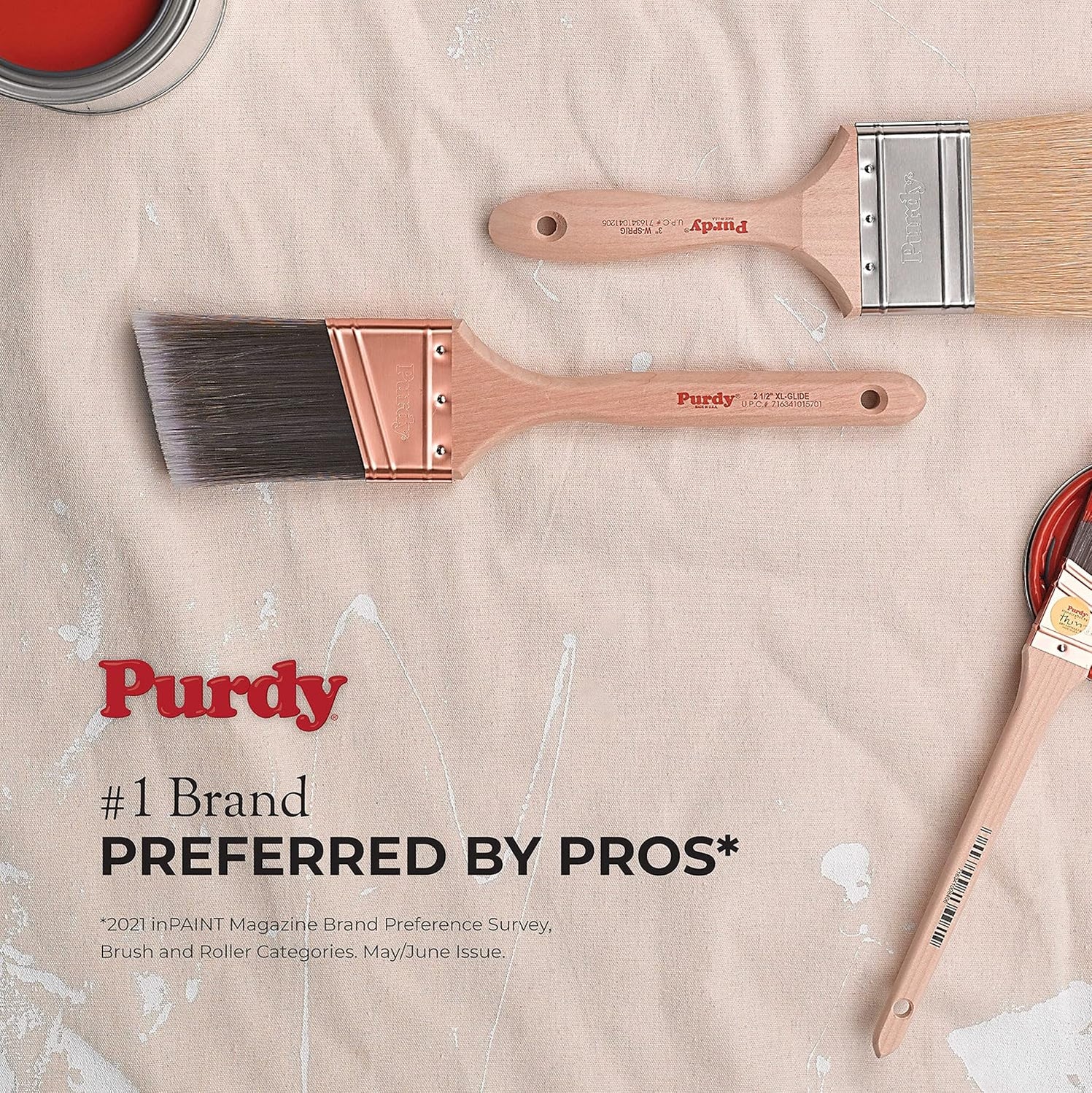 Purdy 144152120 Clearcut Series Glide Angular Trim Paint Brush, 2 inch ...