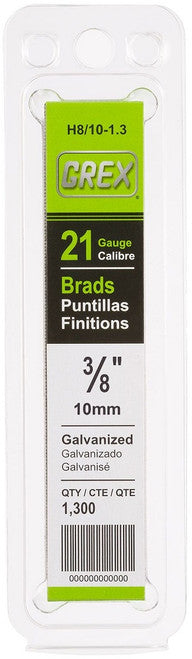 Grex H8/20-1.3 21 Gauge 3/4" (20mm) Galvanized Brads (1300 count ...