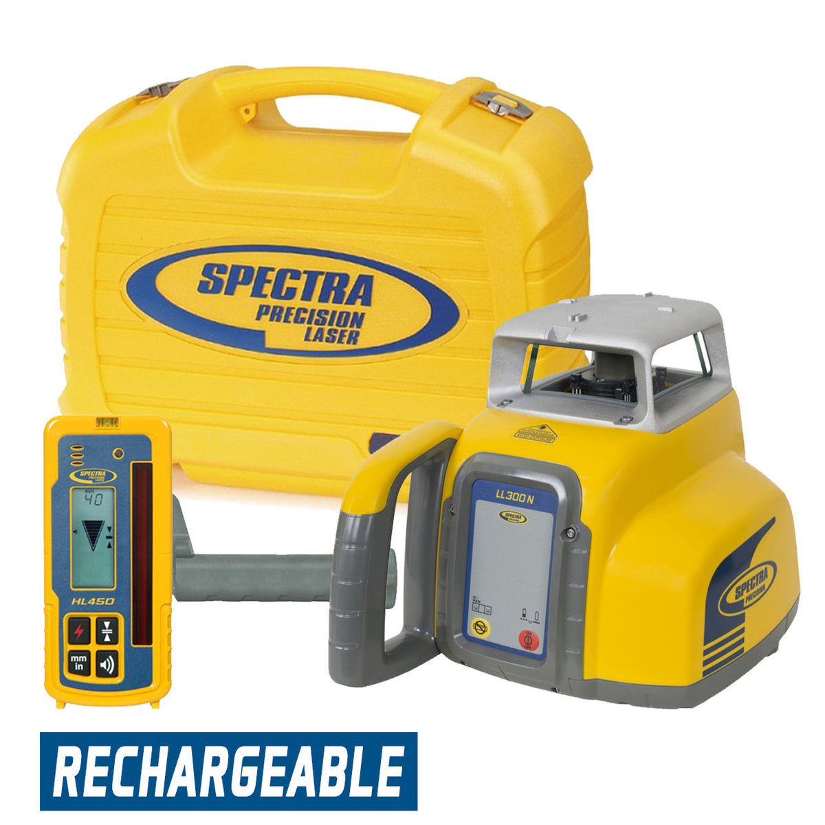 Spectra Precision Laser Package with Receiver and Rechargeable Batteri ...