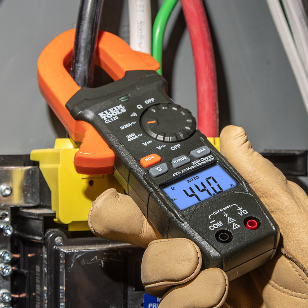 Klein Tools CL120 Digital Clamp Meter, AC Auto-Ranging 400 Amp ...