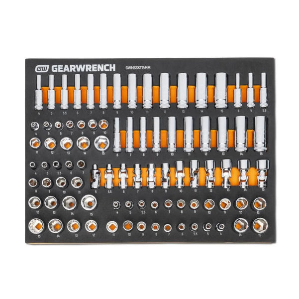 GEARWRENCH 89 Piece 1/4 Drive Master Metric Socket Set in Foam Storag ...