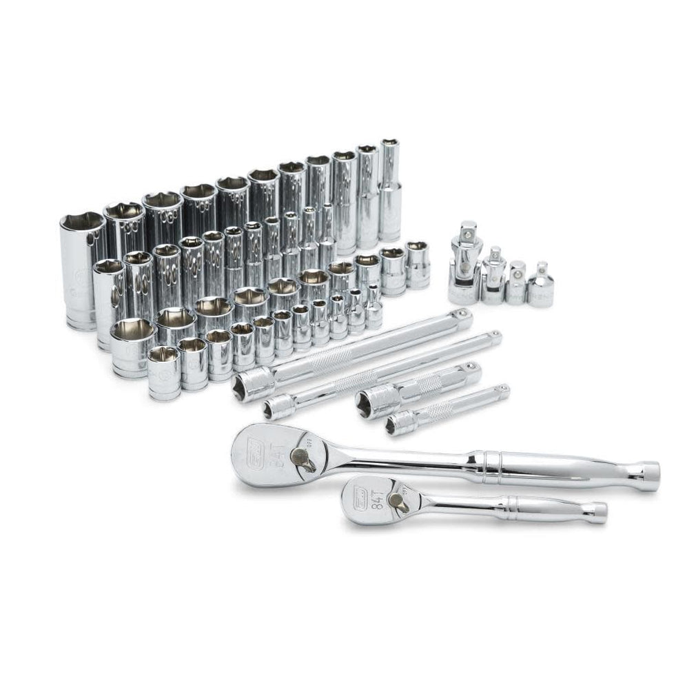 GEARWRENCH 53 Piece 1/4", 3/8" Metric 6 Point SAE Standard & Deep Mech ...