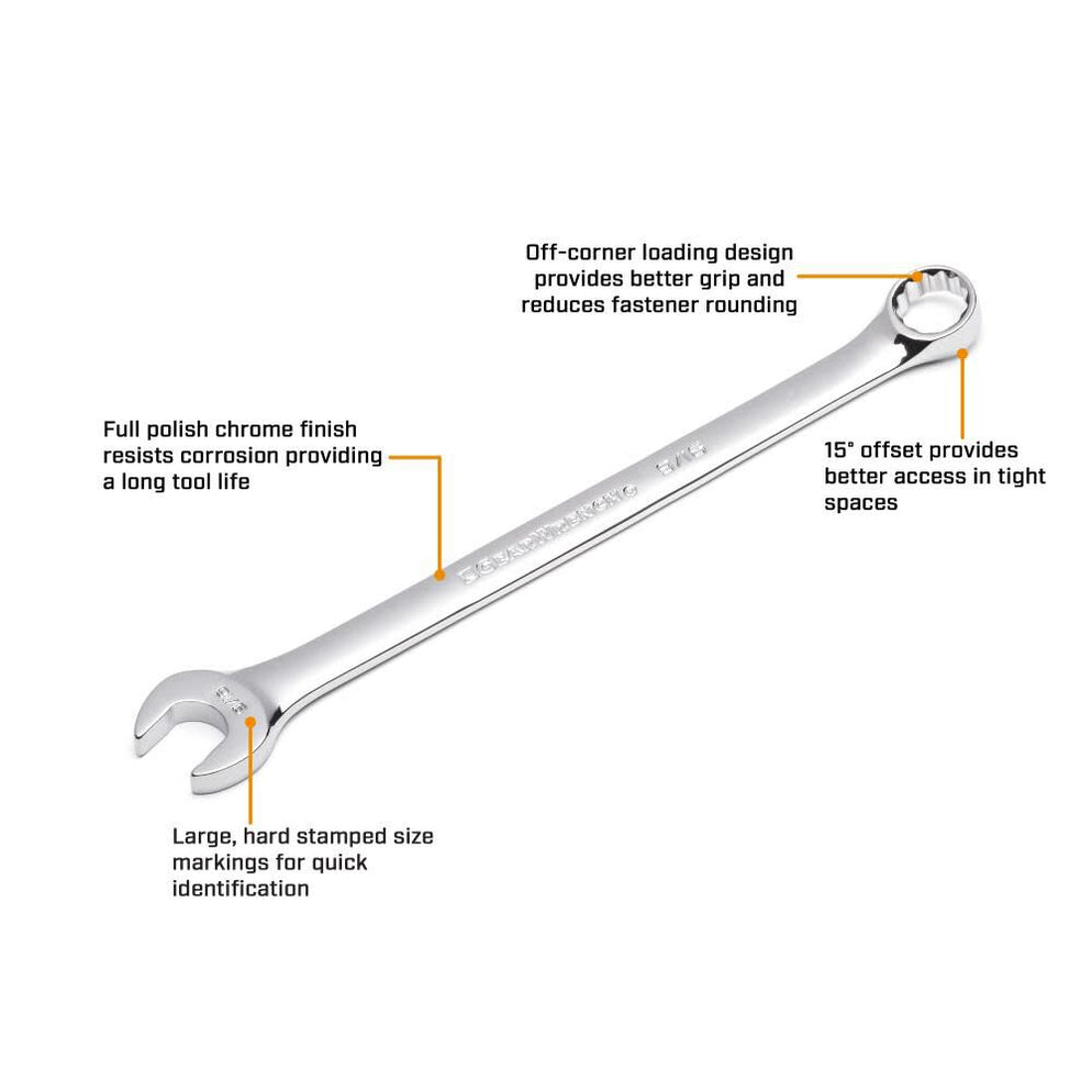 GEARWRENCH 22 Pc. 12 Pt. Combination Wrench Set, Long Pattern, Metric ...