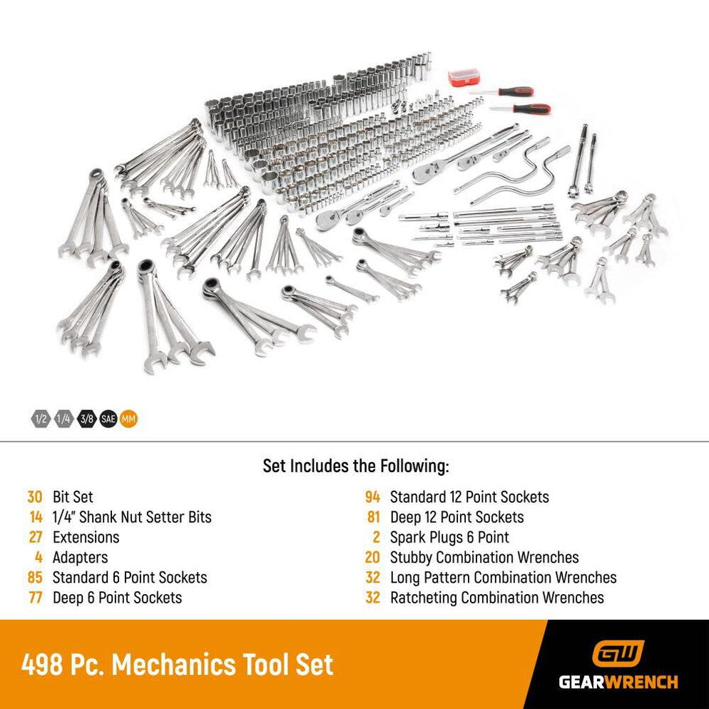 GEARWRENCH 498pc Mechanics Hand Tool Master Set — Contractor Tool ...