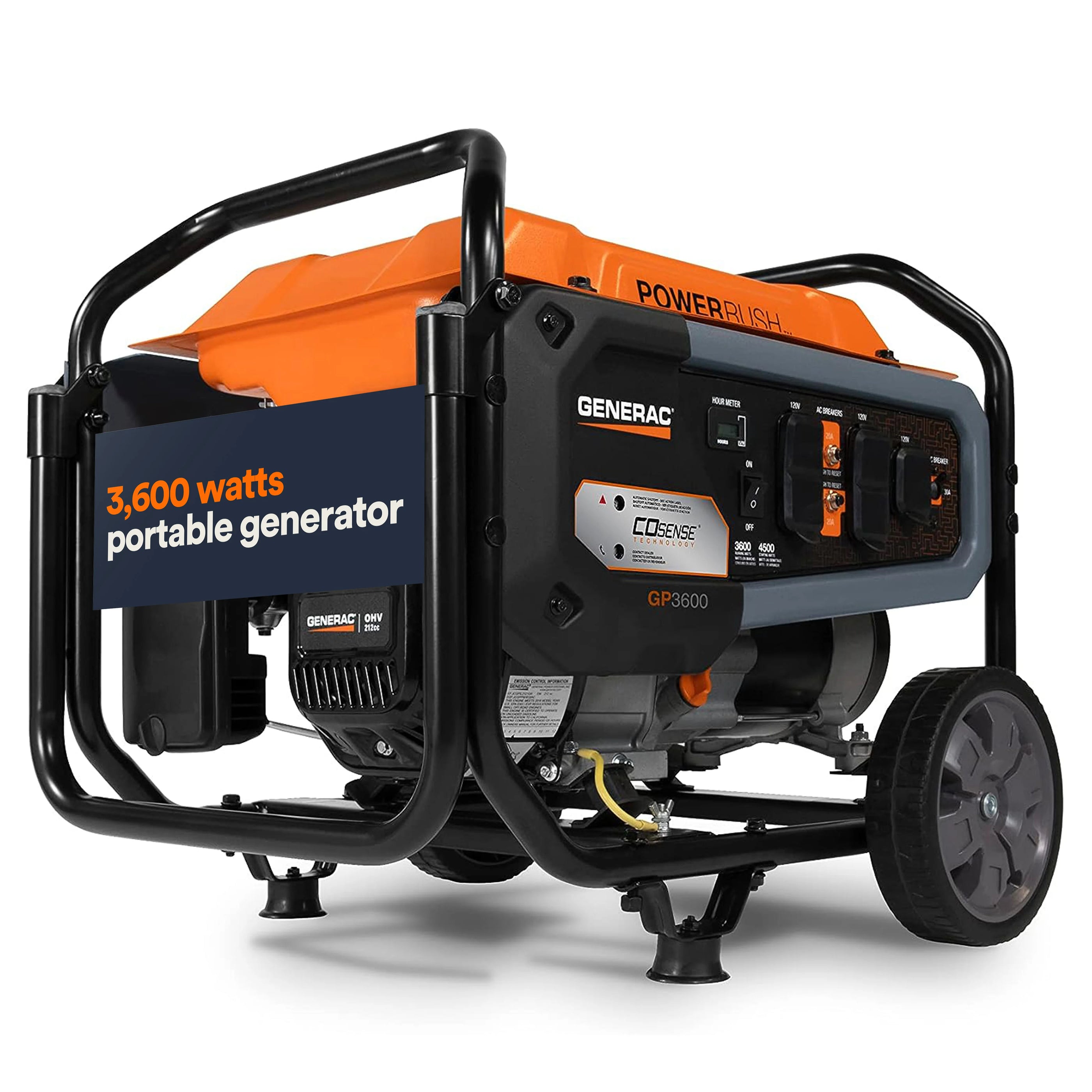 Generac 7721 Portable Generator, 3600W, With COsense, 49ST — Contractor ...