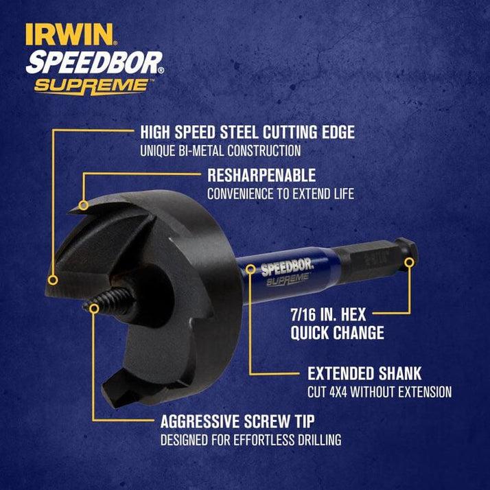IRWIN IWAX2009 Self-Feed Bit 2-9/16In Speedbor Supreme — Contractor ...