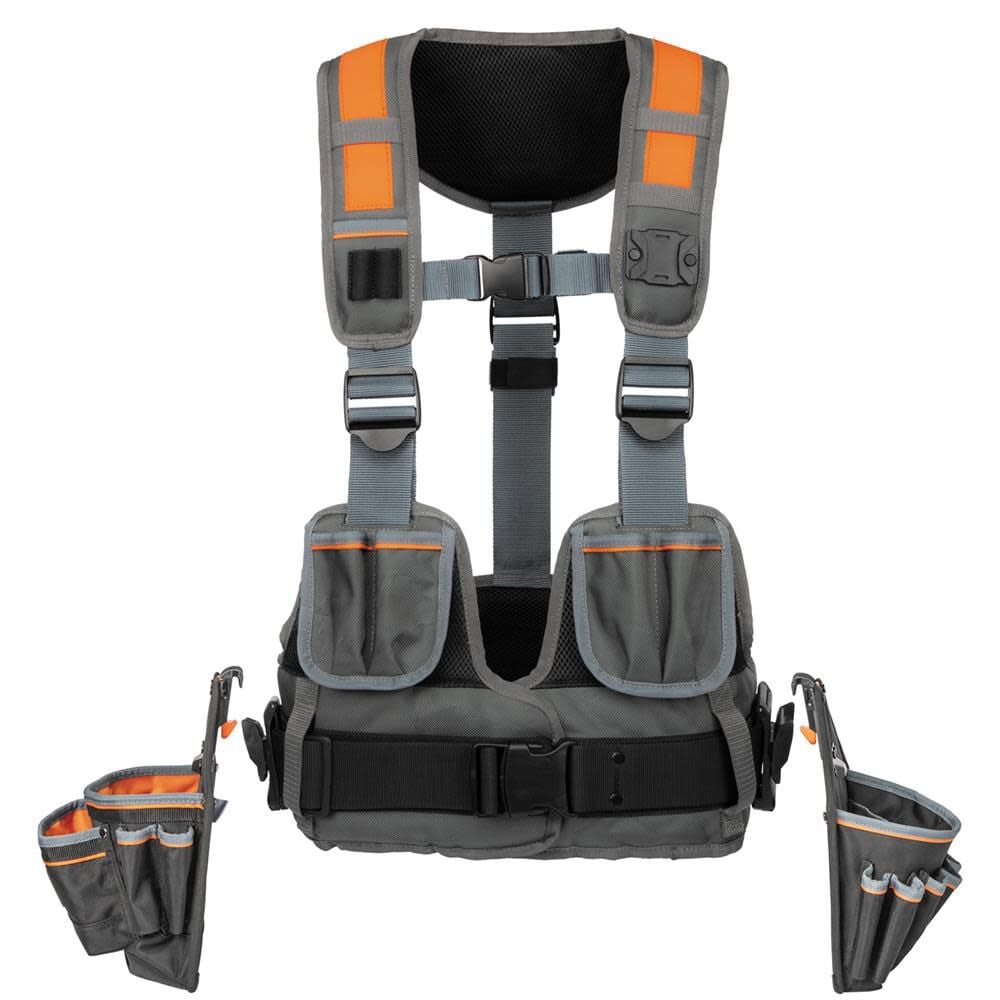 Klein Tools 55829MB Tool Vest with Tool Pouches, Fully Adjustable, Pad ...