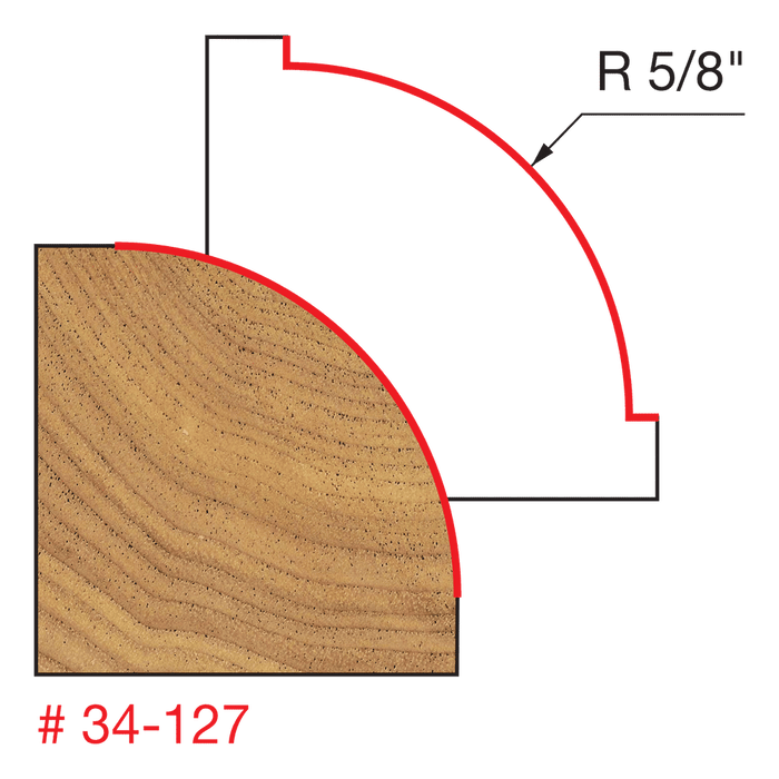 Freud 34-127 5/8" Radius Rounding Over Bit with 1/2" Shank — Contractor ...