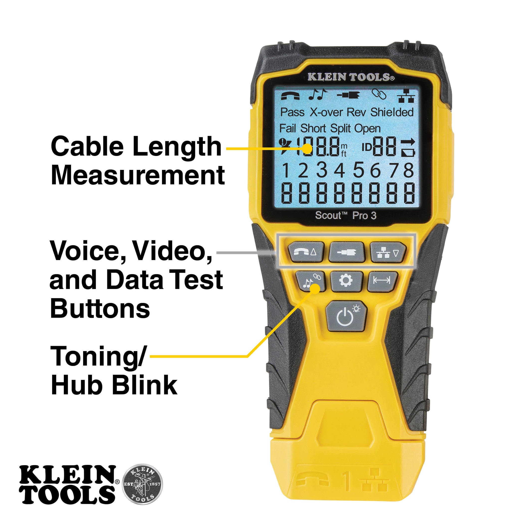 Klein Tools VDV001-819 VDV Apprentice Cable Installation Kit with Scou ...