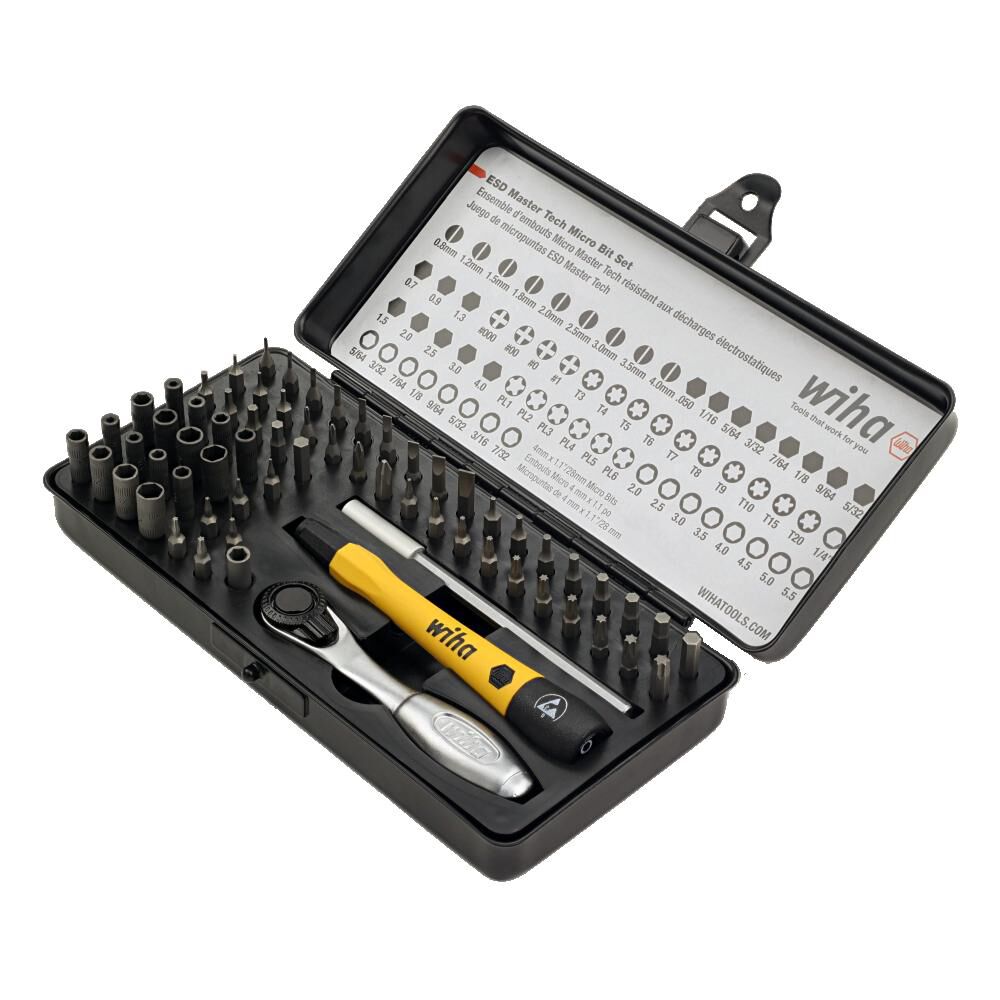 Wiha 75965 65 Piece System 4 ESD Safe Master Technician Ratchet and Mi ...