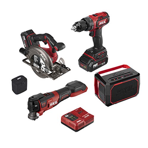 SKIL PWR CORE 20️ Brushless 20V 4-Tool Combo Kit — Contractor Tool ...